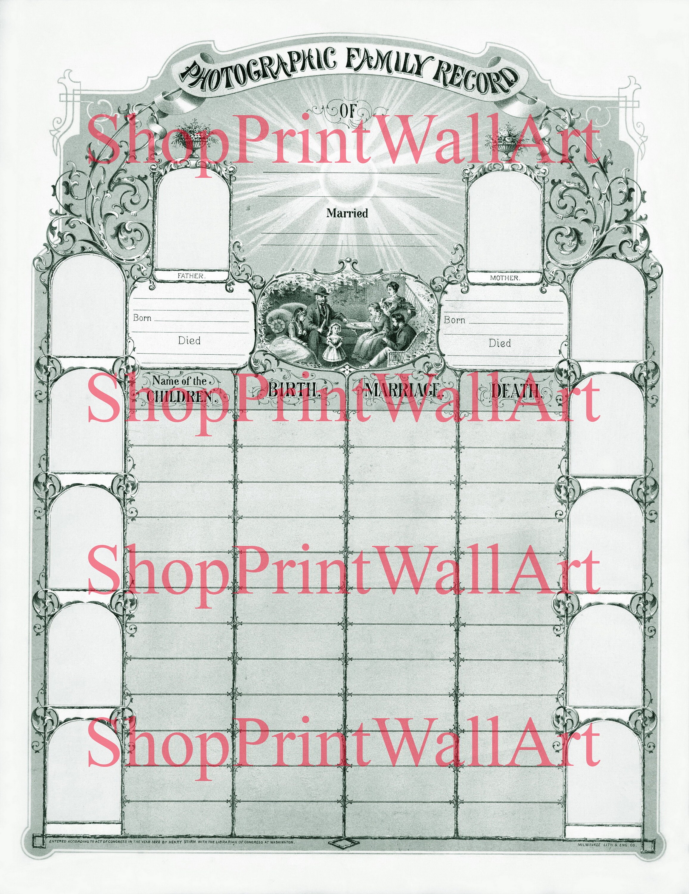 37 High Quality Templates, Vintage Family Tree, Family Tree 19th ...