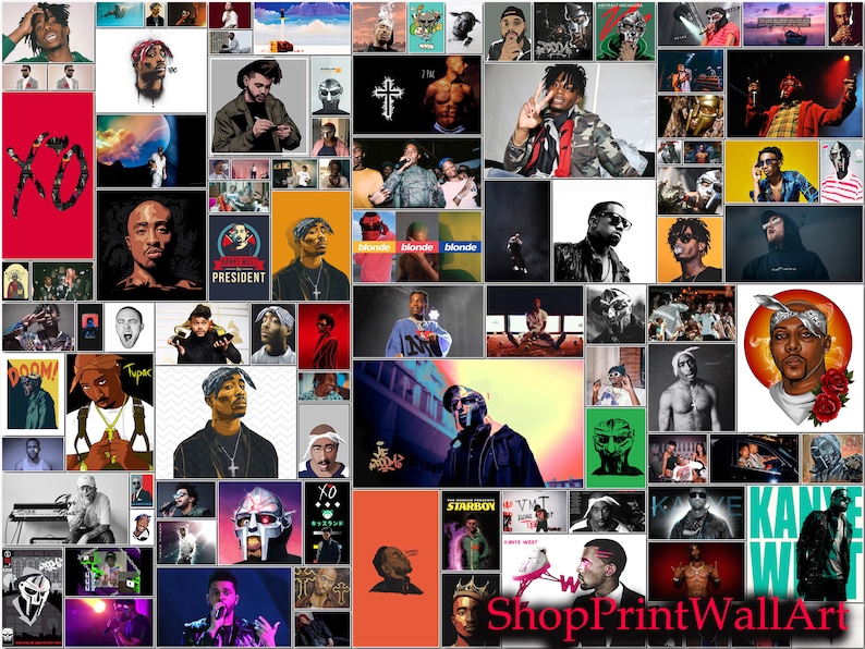 1185PCS Rap Posters 1, Rap Poster, Rapper Posters, Rap Lyrics Wall Art ...