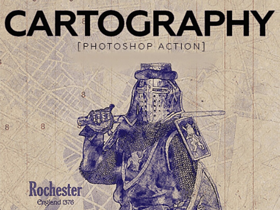 Cartography Photoshop Action, Photoshop Action, Photoshop Actions ...