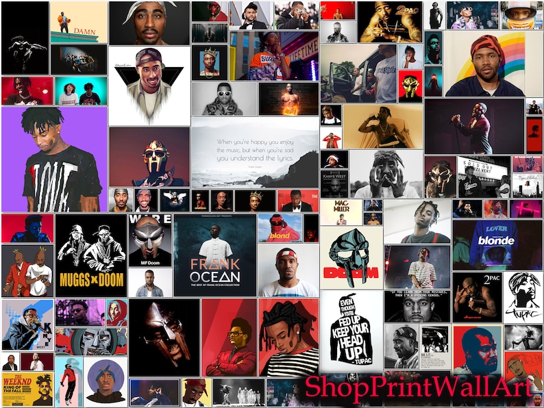 1185PCS Rap Posters 1, Rap Poster, Rapper Posters, Rap Lyrics Wall Art ...