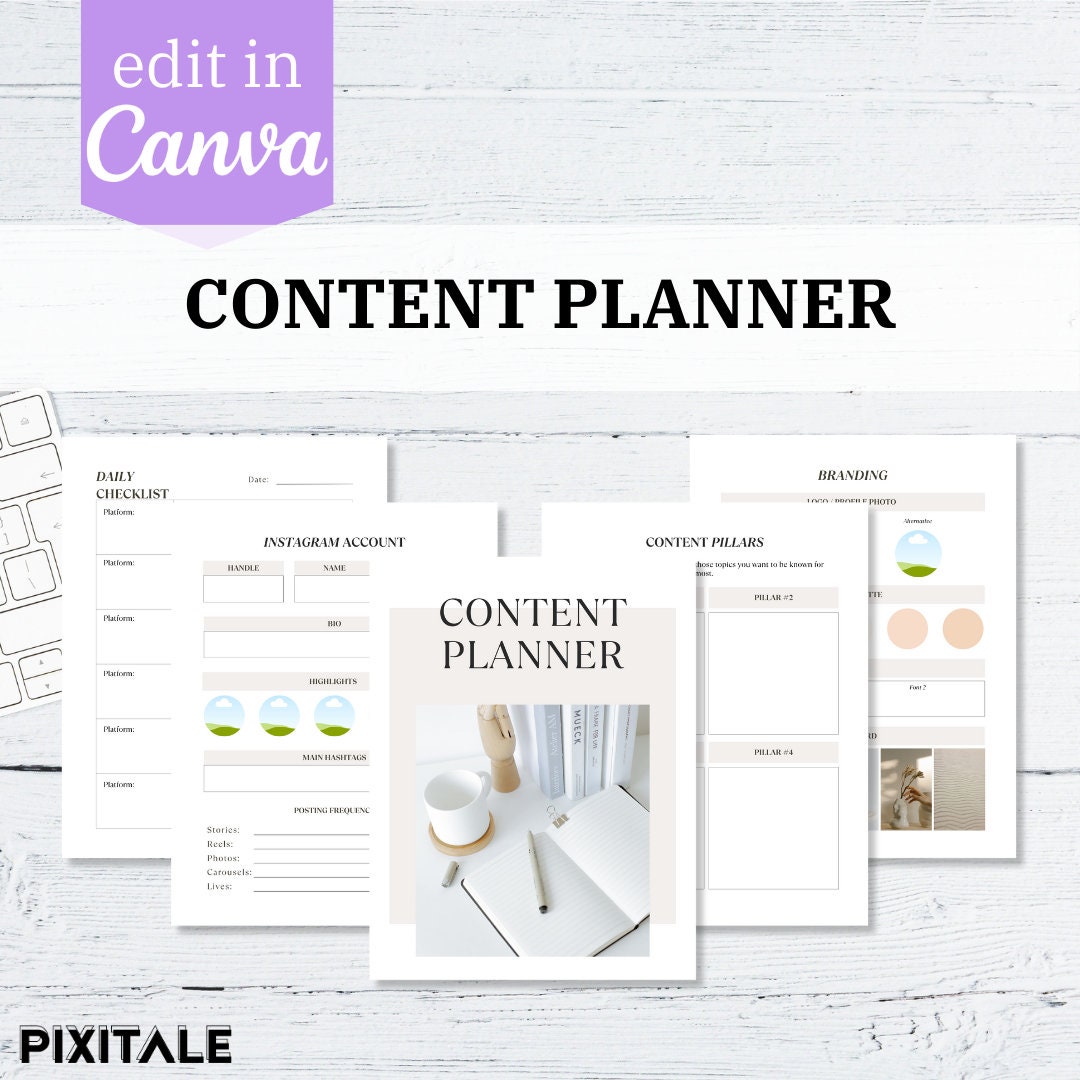 Instagram Content Planner | Social Media Planner and Calendar | Content ...