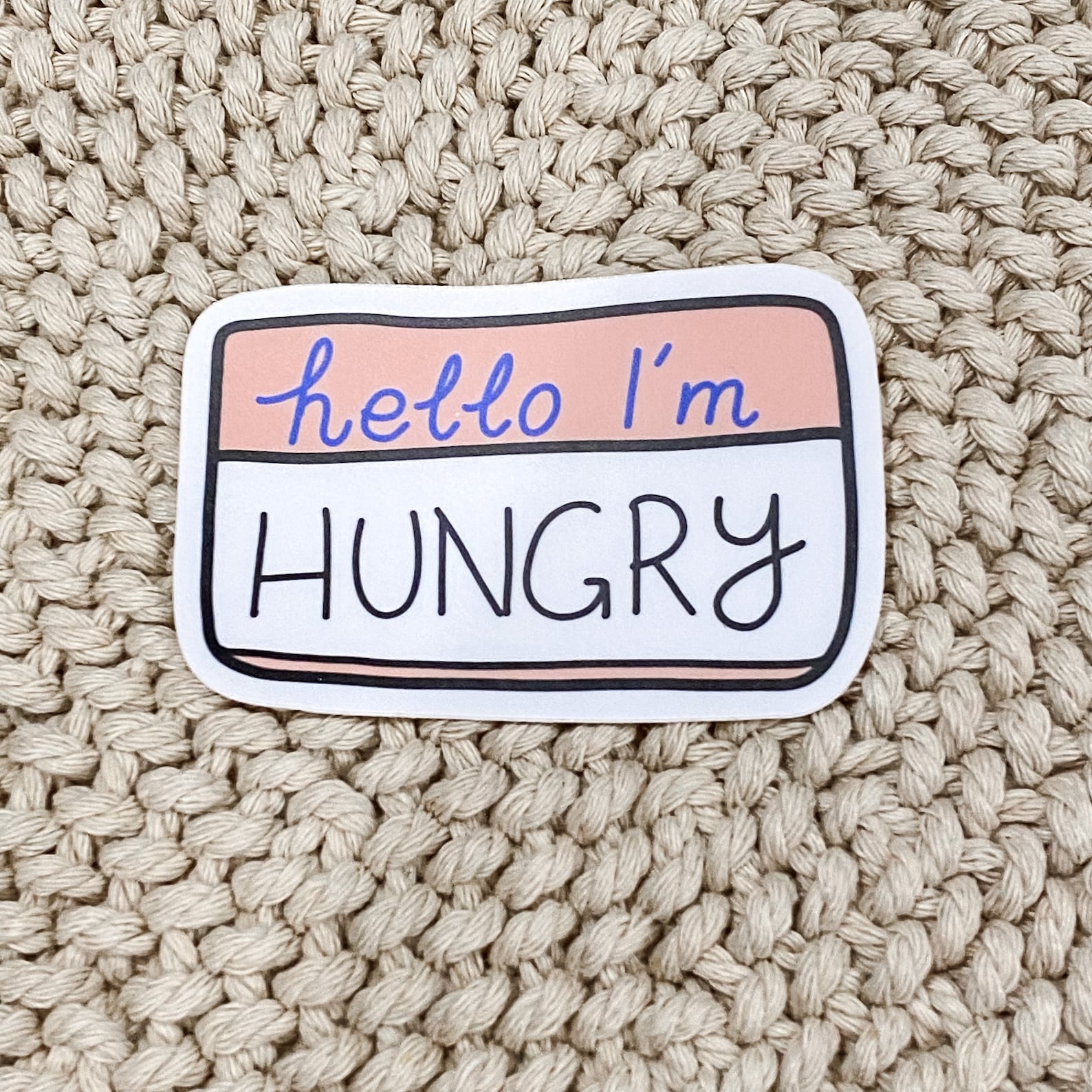 Hello Im hungry die cut sticker cute sticker VSCO | Etsy
