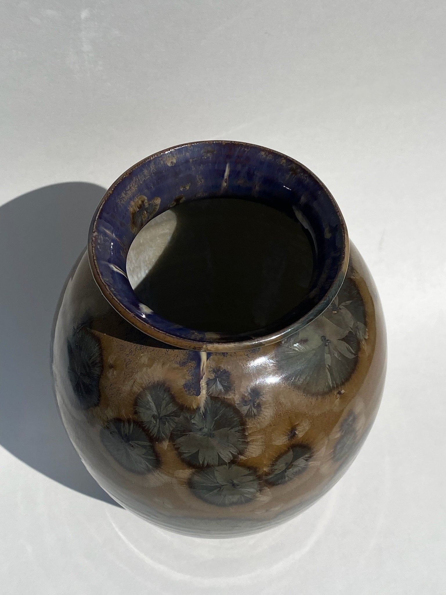 Tan Crystalline Vase - Etsy