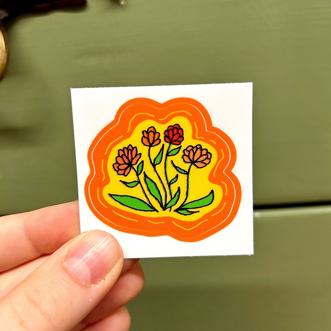 Mini Orange Flowers Sticker, Bumper Sticker, Vinyl Sticker ...