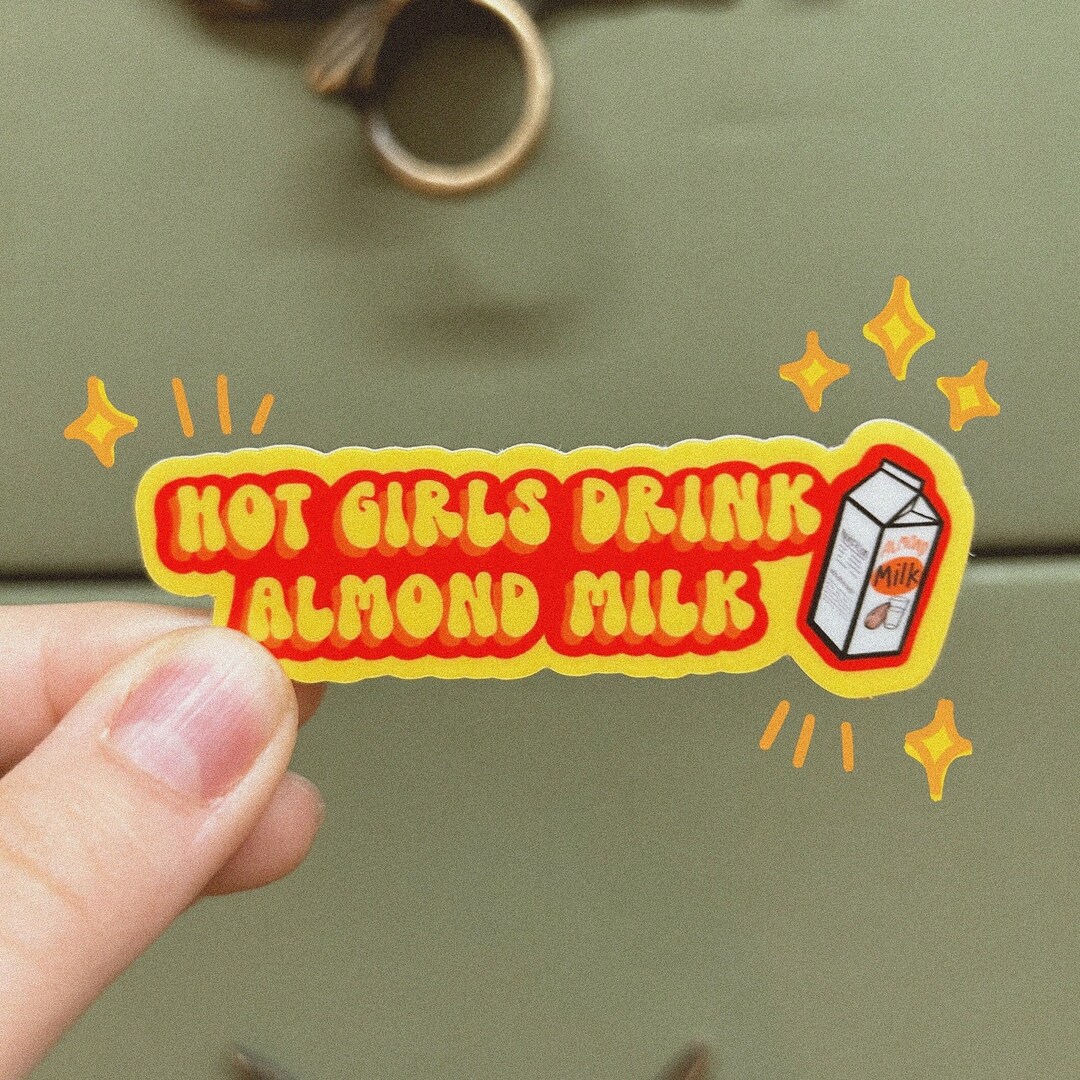 Almond Milk Sticker, Bumper Sticker, Vinyl Sticker, Weatherproof ...