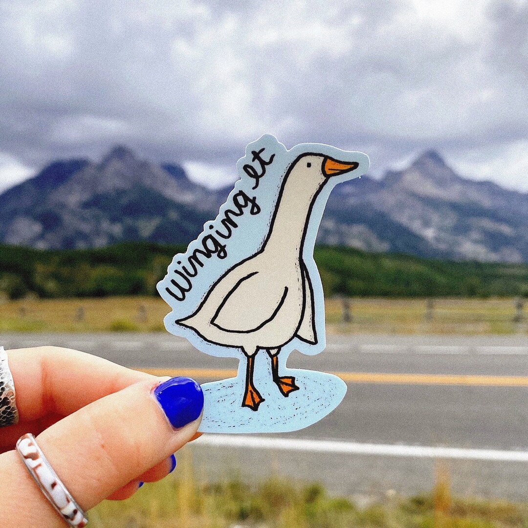 Winging It Sticker, Duck Sticker, Bumper Sticker, Vinyl Sticker ...