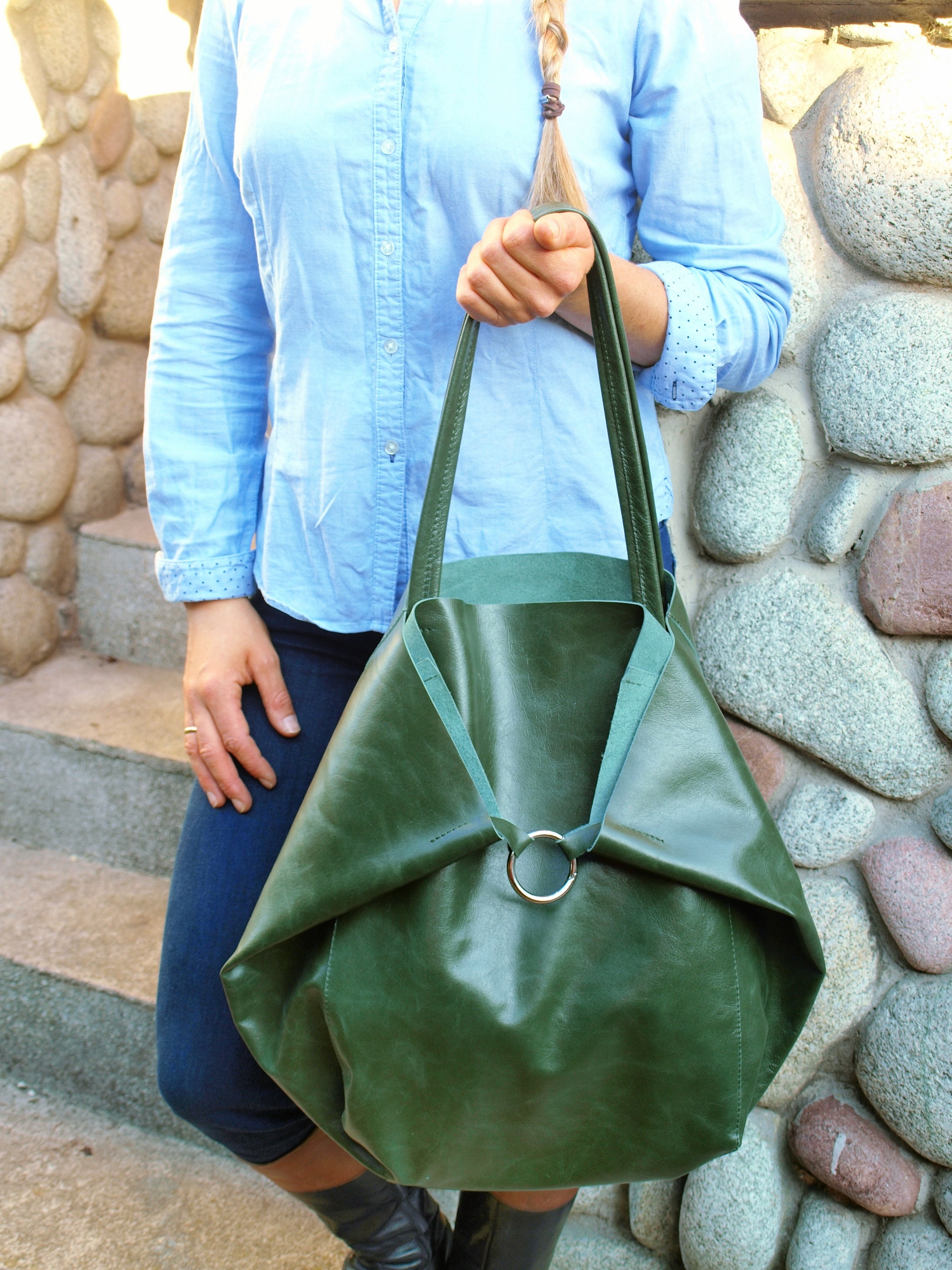 Large OVERSIZED TOTE Bag Slouchy Leather Purse Weekender - Etsy