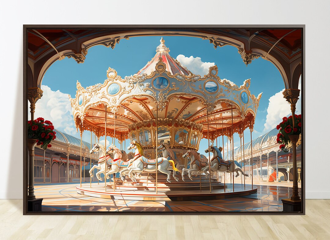 Grand Carousel Art Prints, Framed Prints and Canvases | Carousel Horse Painting, Carousel Horse ...