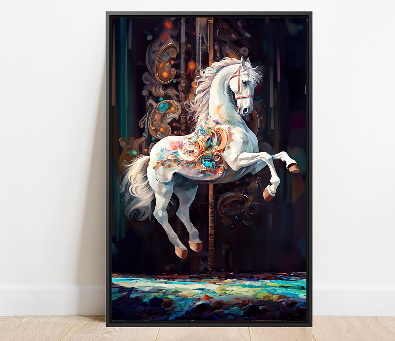 Confetti Carousel Horse Art Posters, Framed Prints and Canvases Horse ...