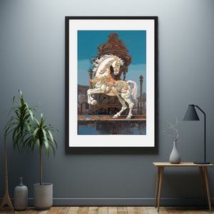 Versailles Carousel Horse Art Posters, Framed Prints and Canvases Horse Gift, Horse Painting ...