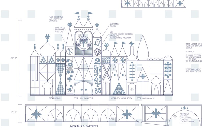 It's a Small World Blueprint Disneyland White/ Disney | Etsy