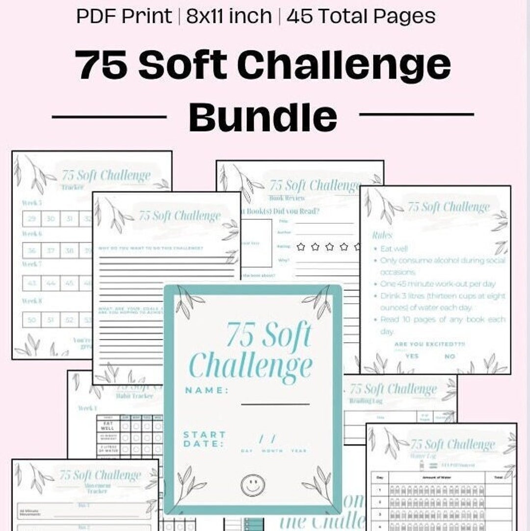 75 Soft Challenge 75 Day Soft Challenge 75 Soft Challenge Tracker 75 ...