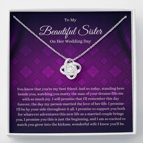 Sister Gift on Her Wedding Day Sister to Bride Gift Bride | Etsy