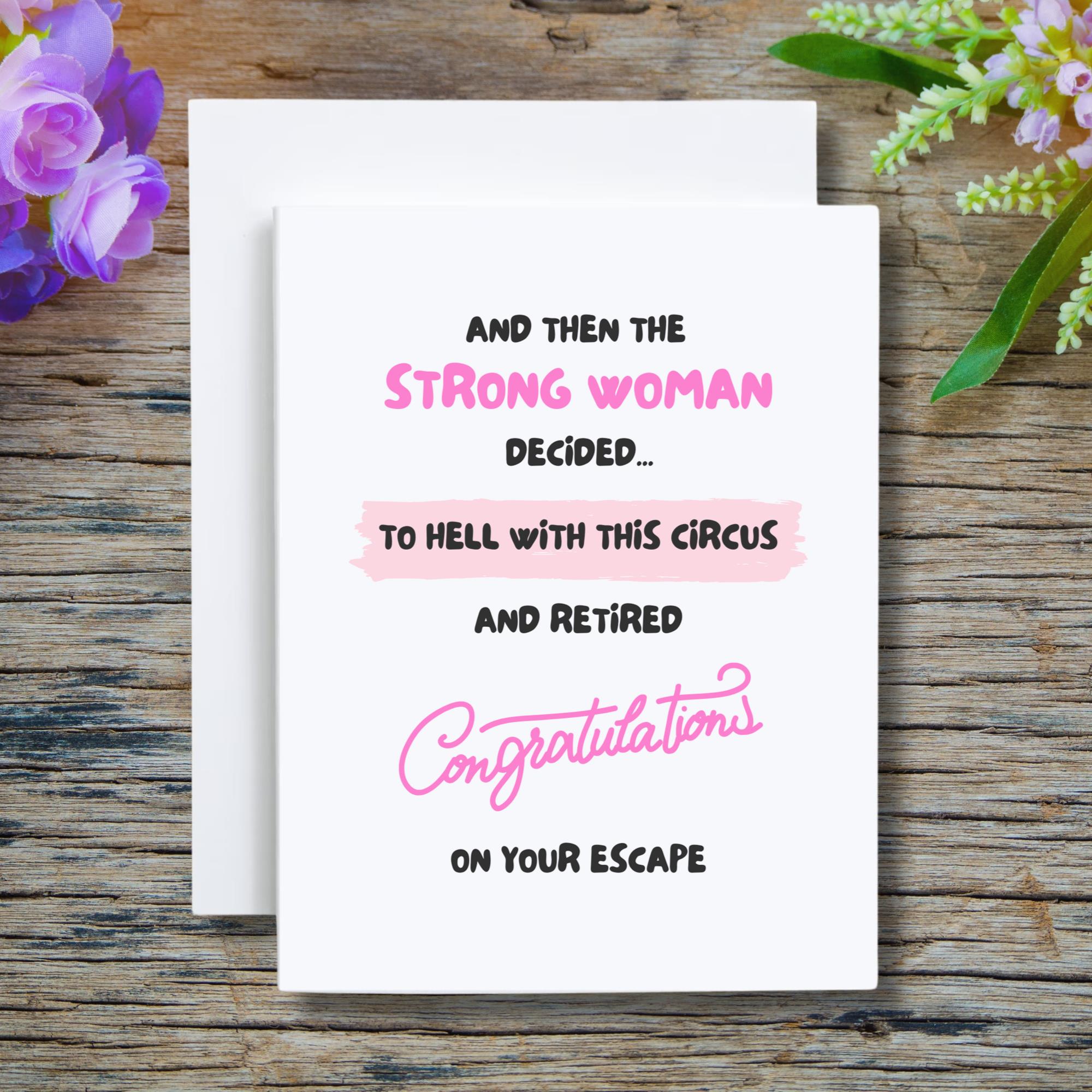Funny Women Retirement Card, Card for Retirement Women, Retirement Card ...
