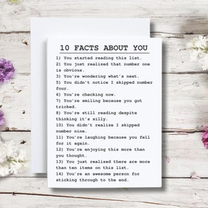 Funny Card For Friends 10 Facts About You Card You Re An Awesome