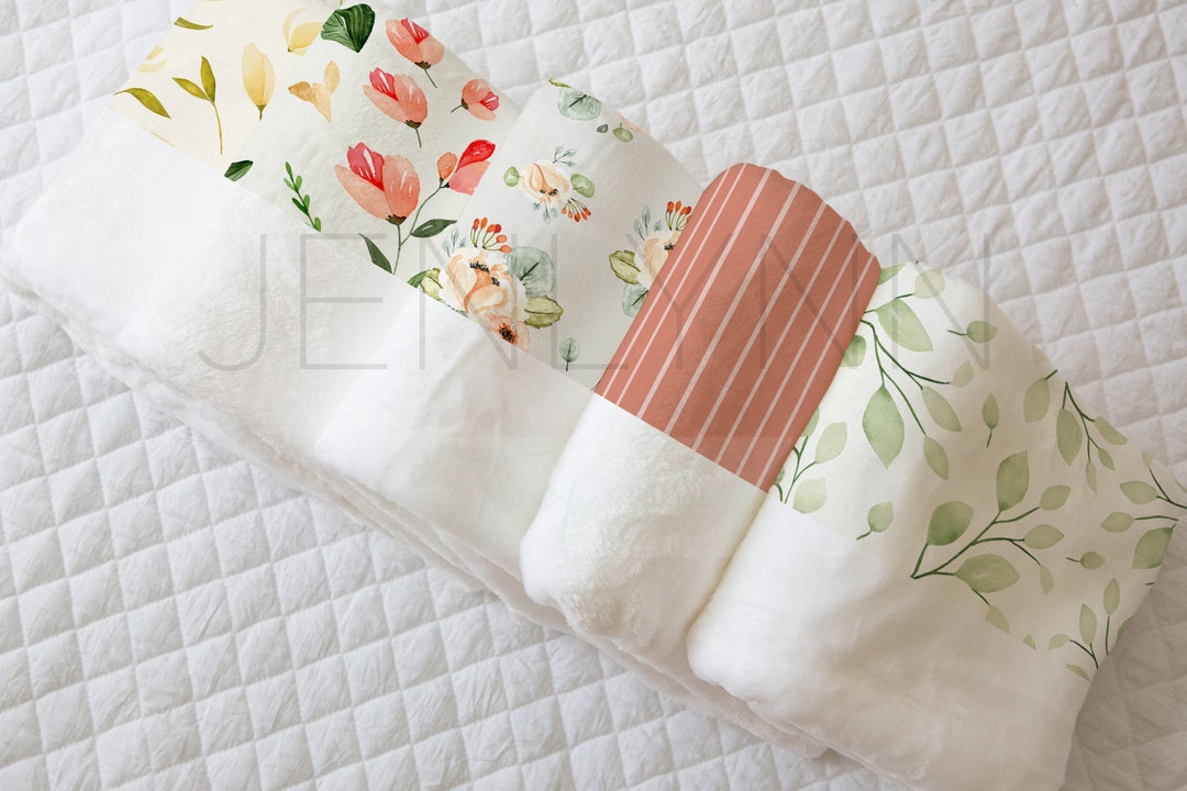 Stacked Baby Blanket Mockup Minky Blanket Mockup Nursery - Etsy