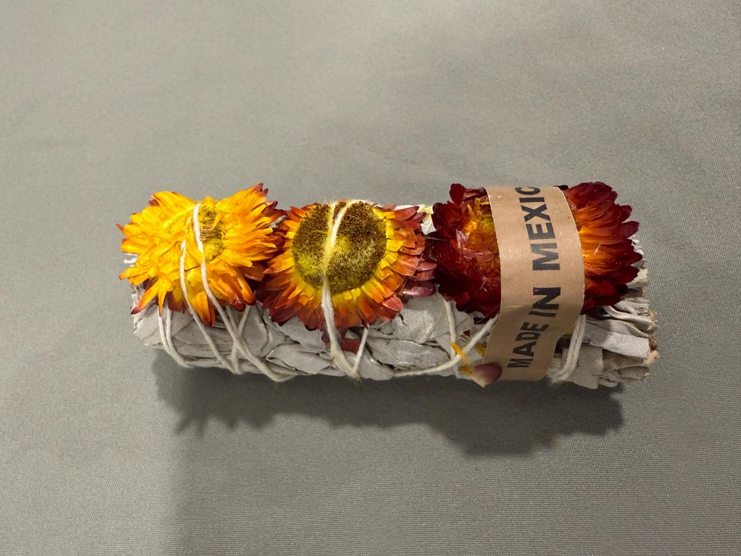 Sunflower and White Sage Smudge Stick - Etsy