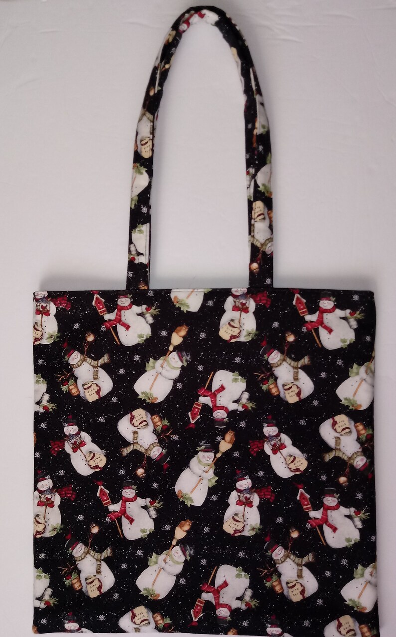Snowman Tote Winter Tote Bag Holiday Tote Bags Coworker - Etsy