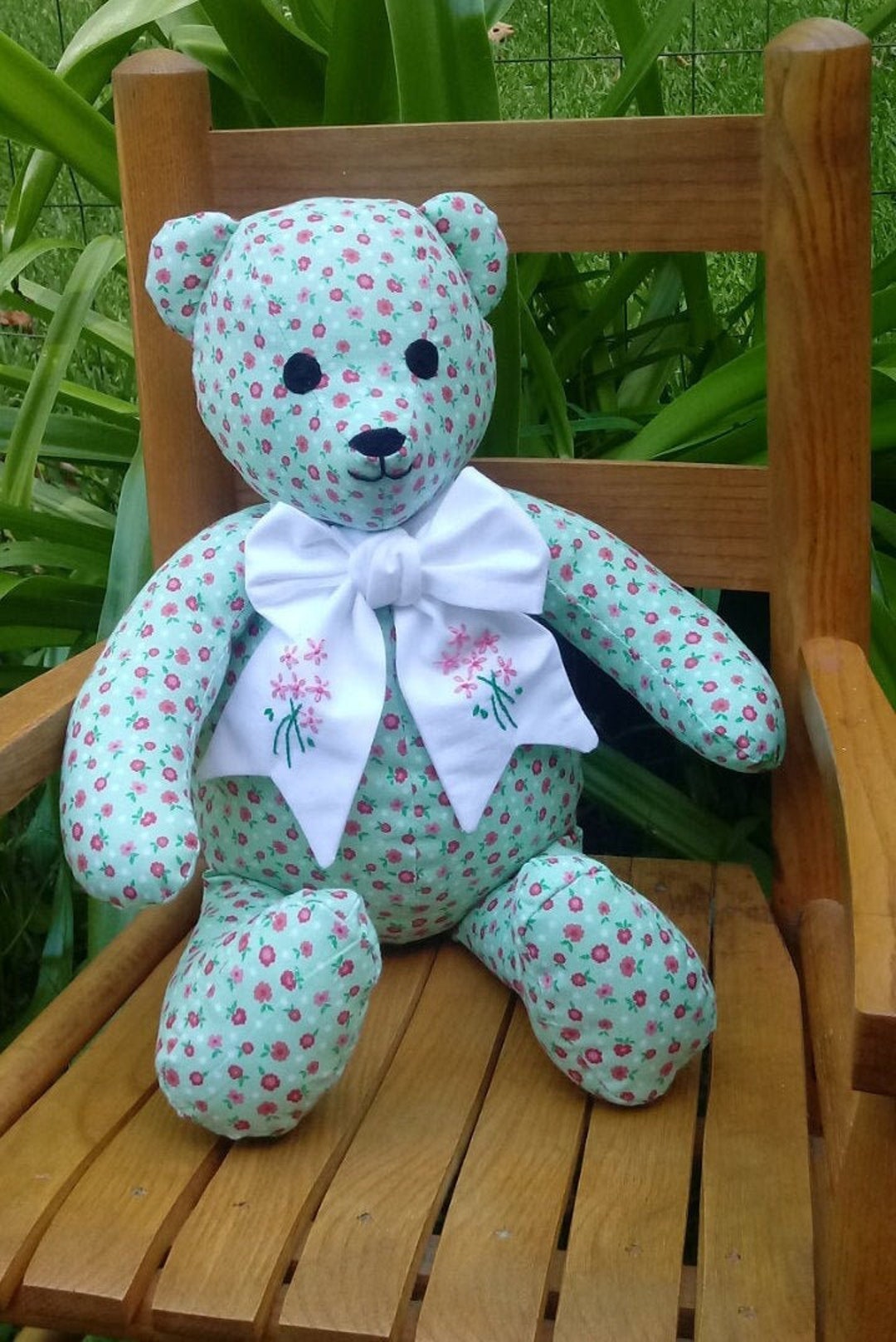 Handmade Bear, Spring Decor, Baby Girl Nursery Decor, Fabric Bear ...