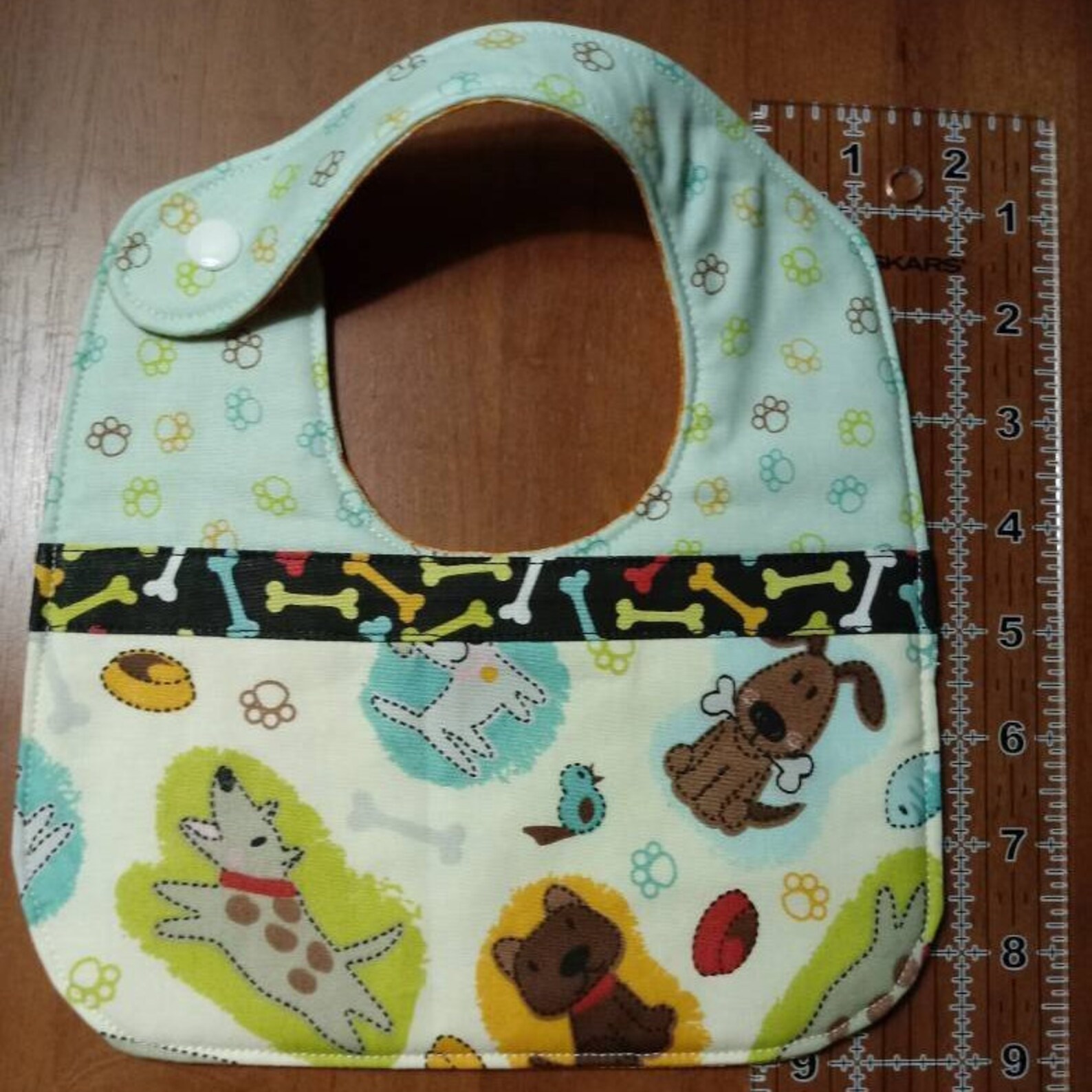 Gender Neutral Bib Reversible Bib Puppy Dog Bibs Side Snap | Etsy