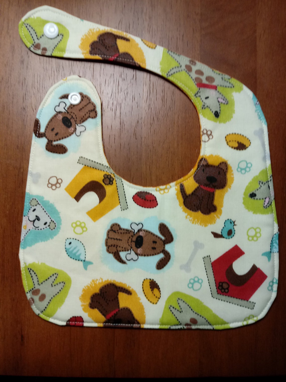 Gender Neutral Bib Reversible Bib Puppy Dog Bibs Side Snap - Etsy