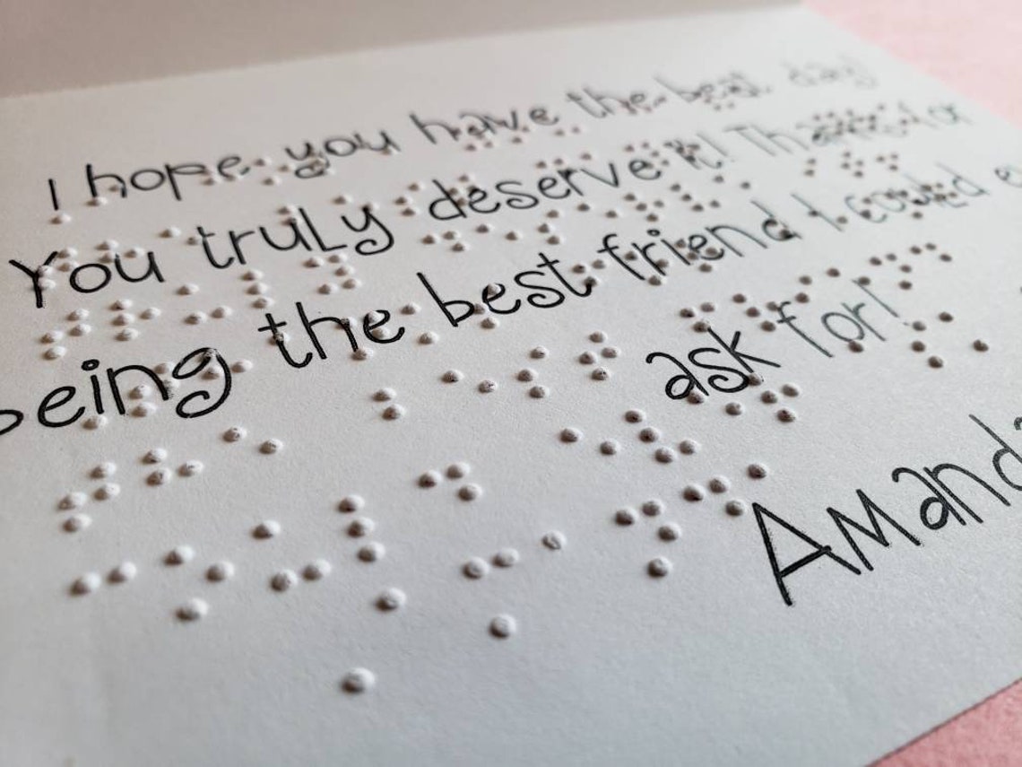 Customizable Braille Greeting Cards - Etsy