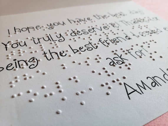 Customizable Braille Greeting Cards - Etsy