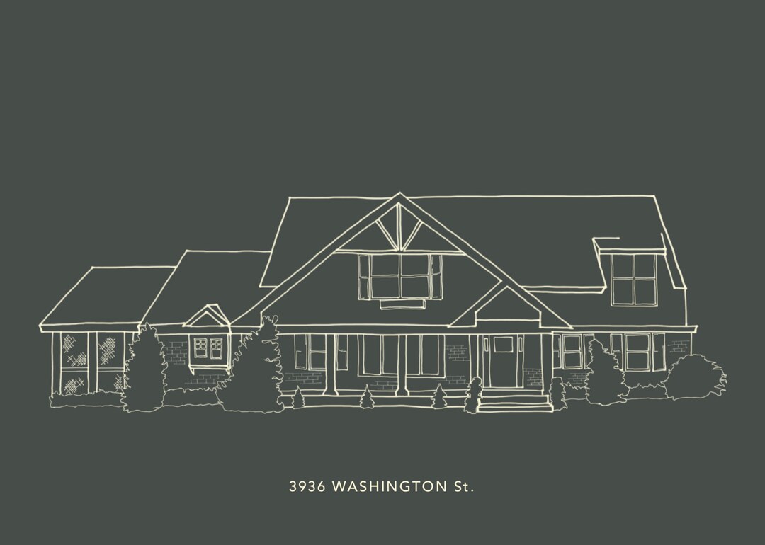 Custom Building Line Drawing - Digital - Etsy