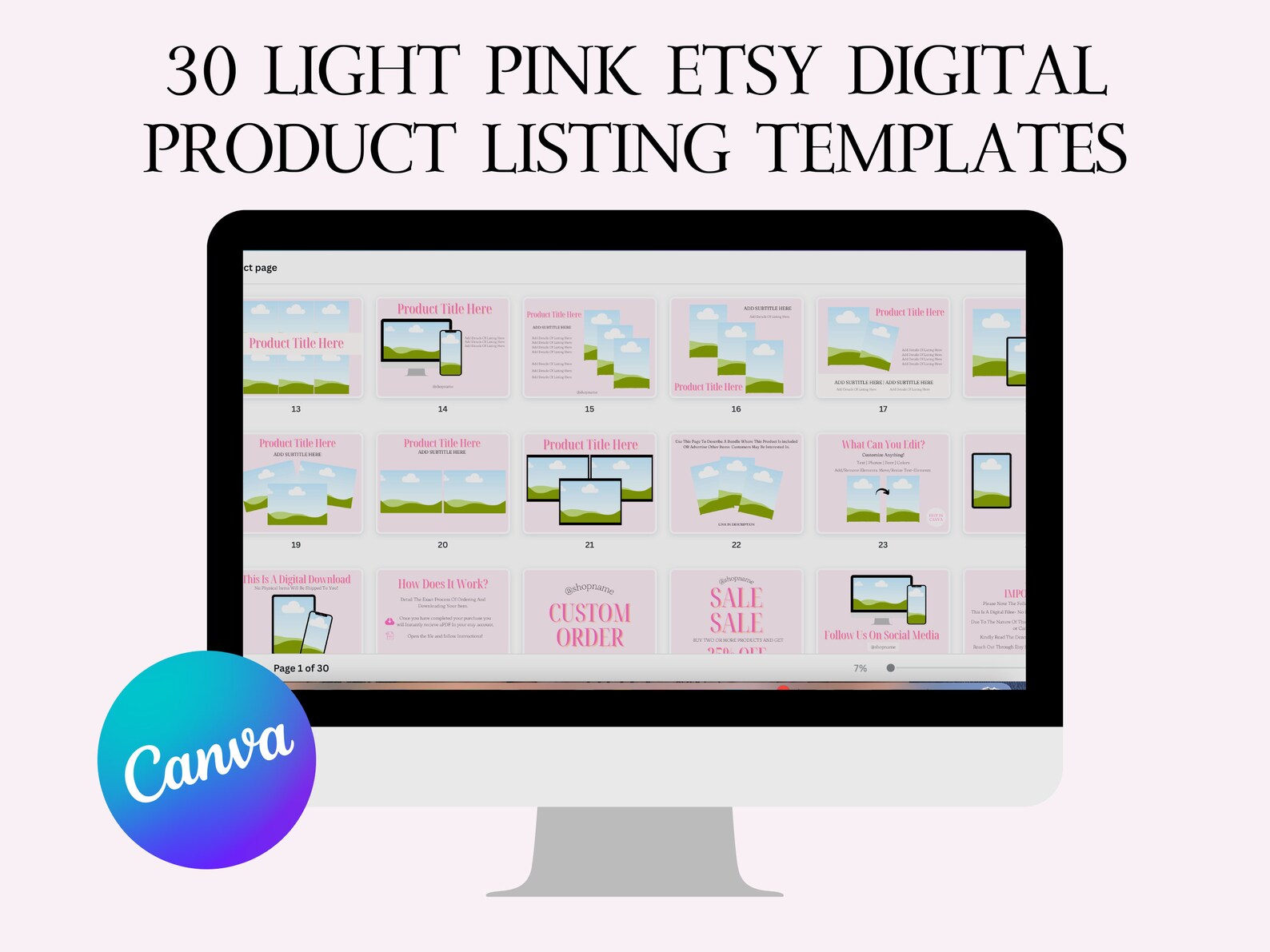 Etsy Listing Template for Digital Products-etsy Listing Mockup Template ...