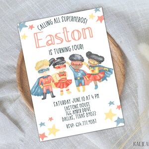 Superhero Birthday Invitation Digital-superhero Birthday Invitation ...