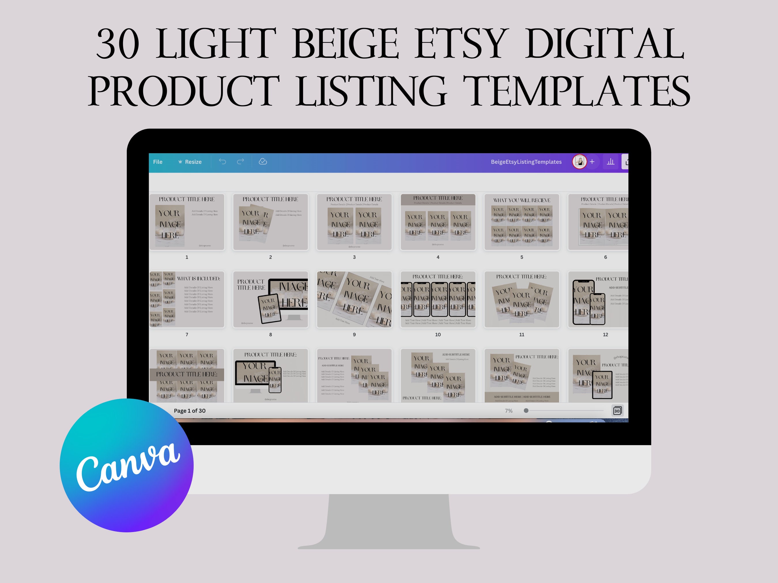 Etsy Listing Mockup Template-digital Product Mockup-canva Mockup ...