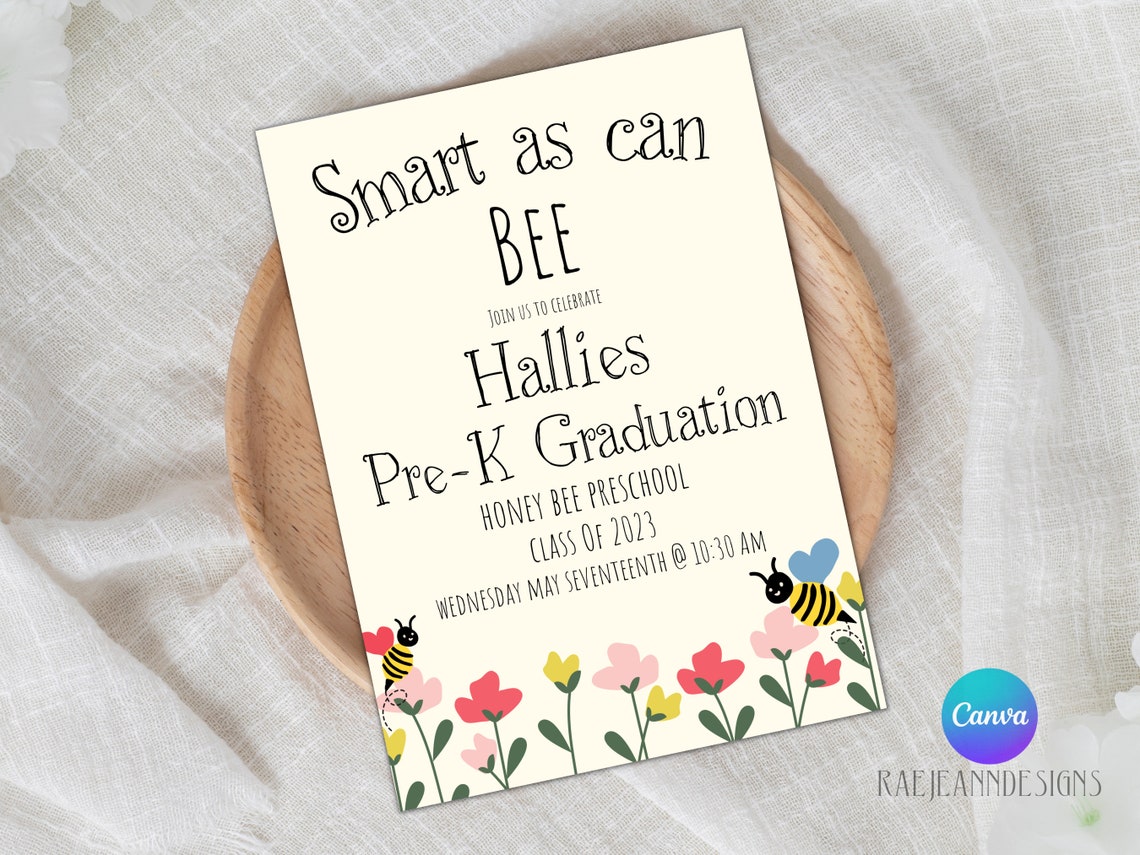 Preschool Graduation Invitation-preschool Invitation-kindergarten ...