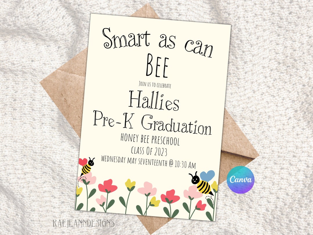 Preschool Graduation Invitation-preschool Invitation-kindergarten ...