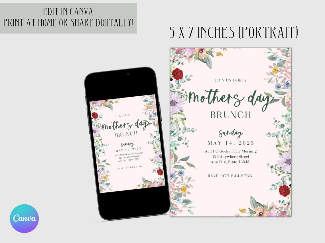 Mothers Day Brunch Invitation-mothers Day Invitation-mothers Day Brunch ...