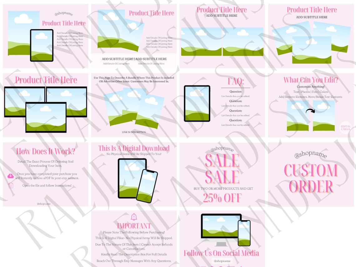 Etsy Listing Template for Digital Products-etsy Listing Mockup Template ...