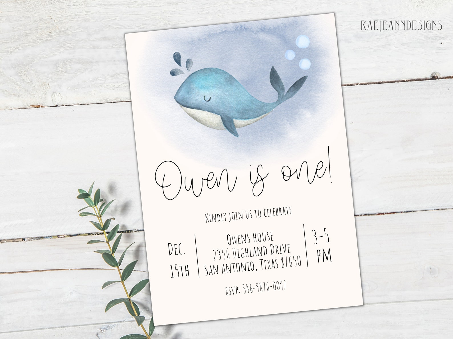 Editable Whale Birthday Invitation-whale Birthday Invitation-whale ...