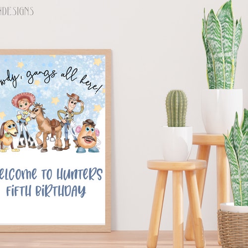 Customizable Toy Story Birthday Party Welcome Sign Digital - Etsy