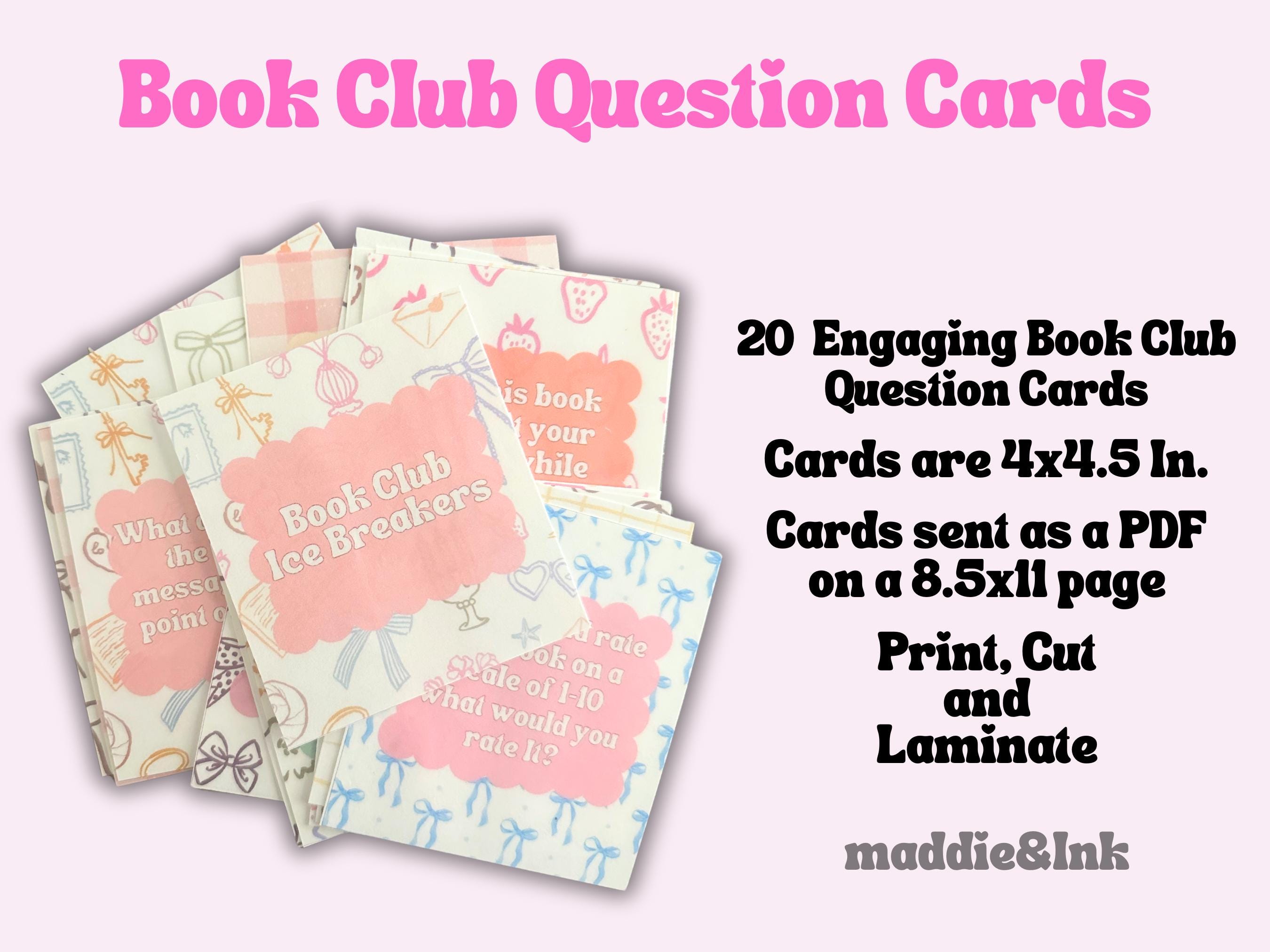 Book Club Questions-book Club Discussion Cards-book Club Guide-book ...