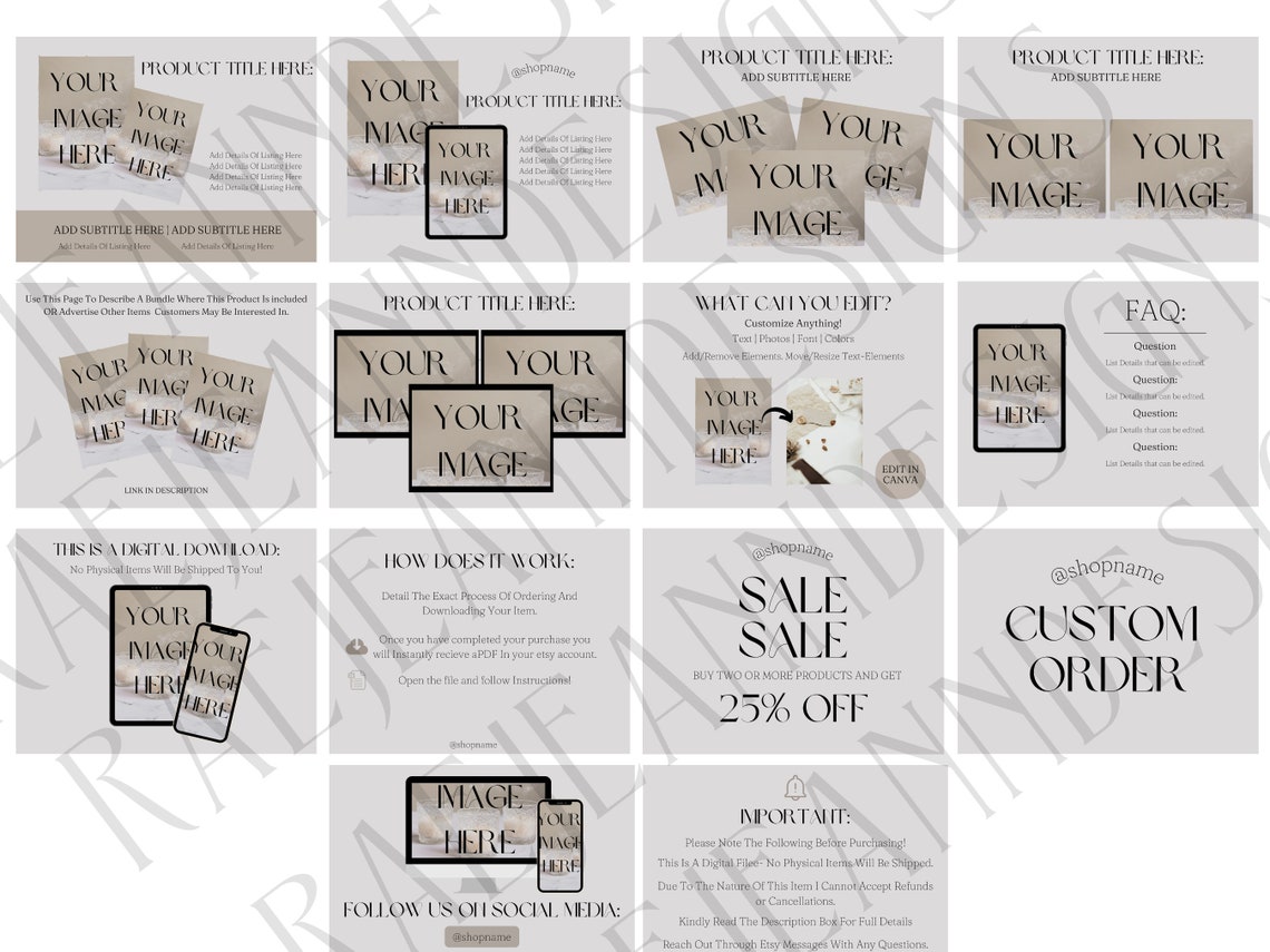 Etsy Listing Mockup Template-digital Product Mockup-canva Mockup ...