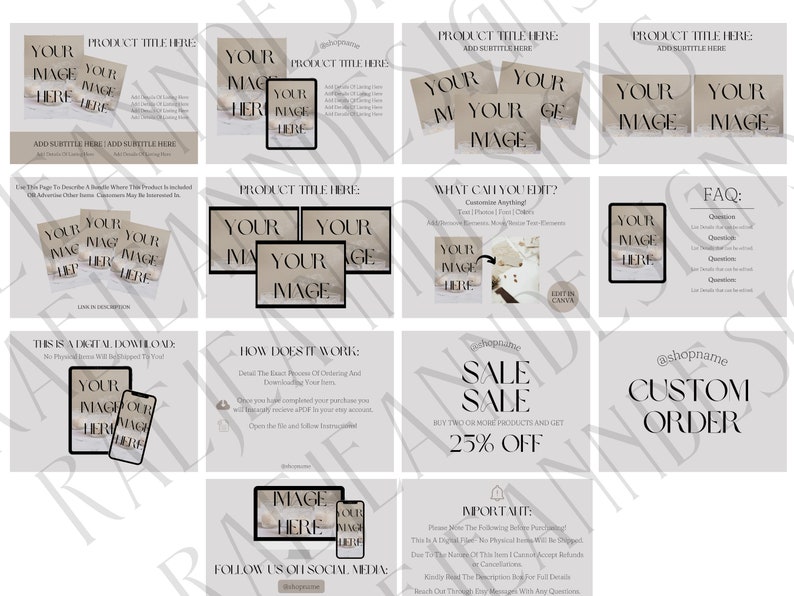 Etsy Listing Mockup Template-digital Product Mockup-canva Mockup ...