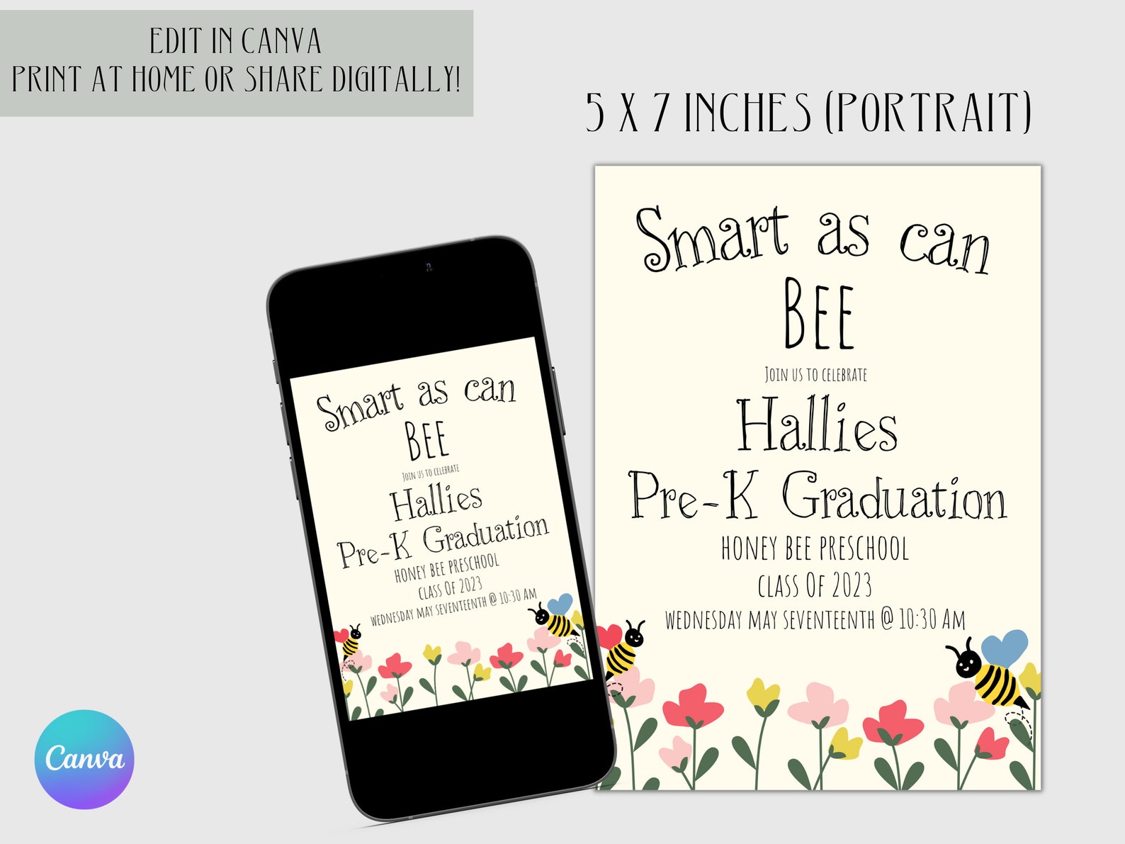 Preschool Graduation Invitation-preschool Invitation-kindergarten ...