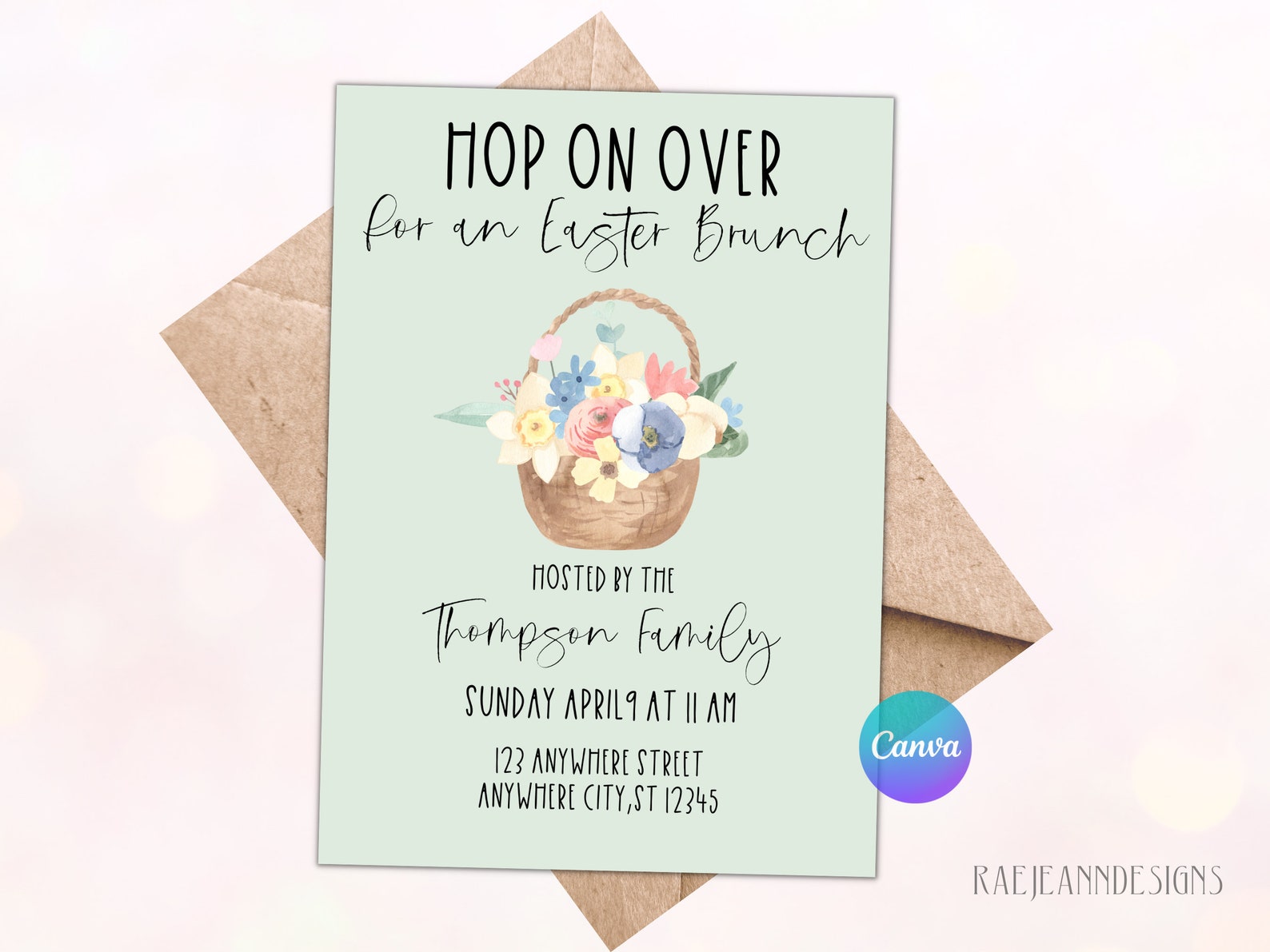 Hop on Over Easter Invitation-easter Brunch Invitation-easter Brunch ...