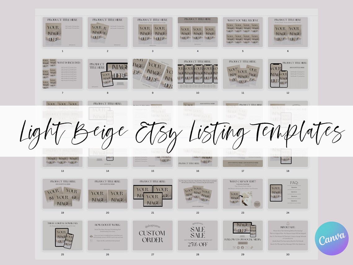 Etsy Listing Mockup Template-digital Product Mockup-canva Mockup ...