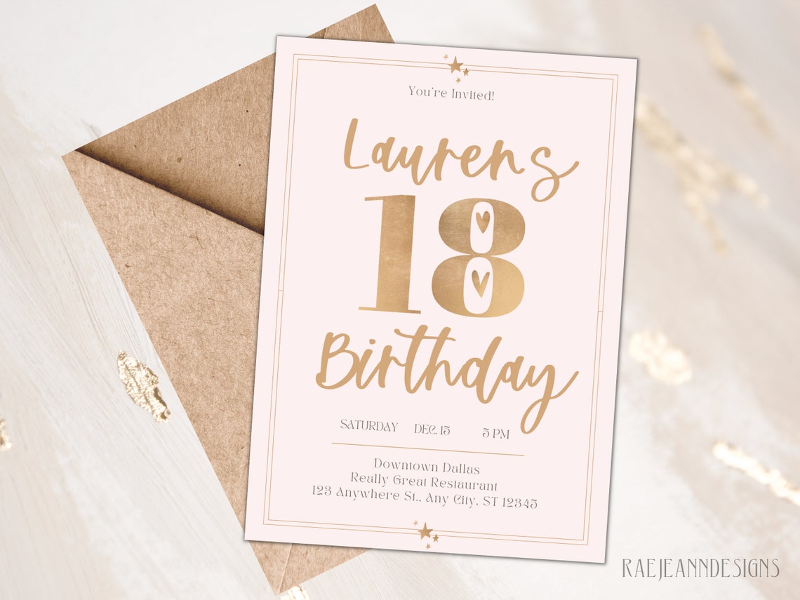 18th Birthday Invitation-18th Birthday Invitation Template-18th ...