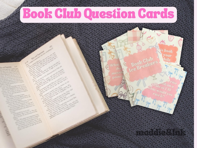 Book Club Questions-book Club Discussion Cards-book Club Guide-book ...