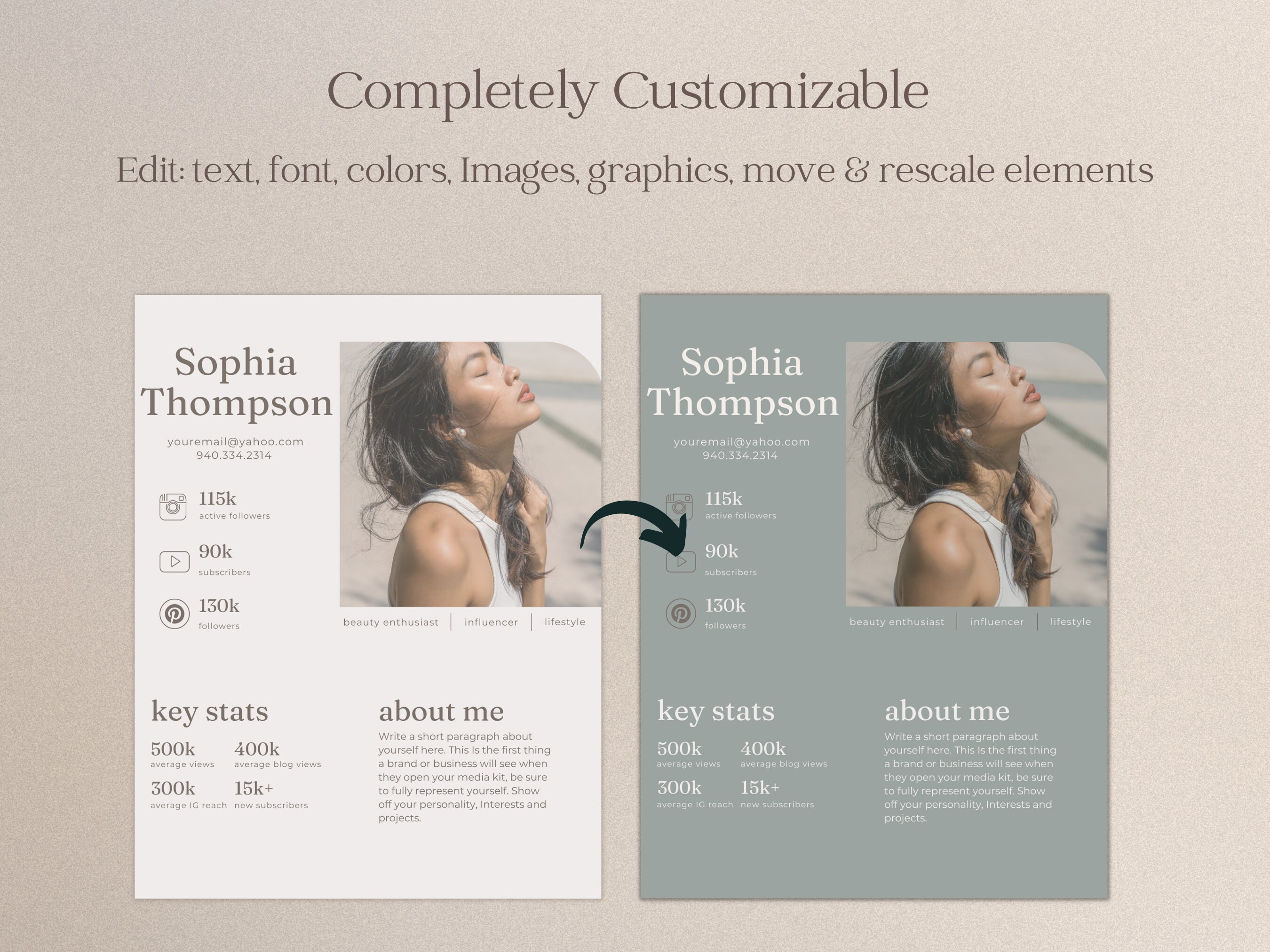 Minimal Media Kit-2 Page Media Kit-blogger Media Kit-rate Card Template ...