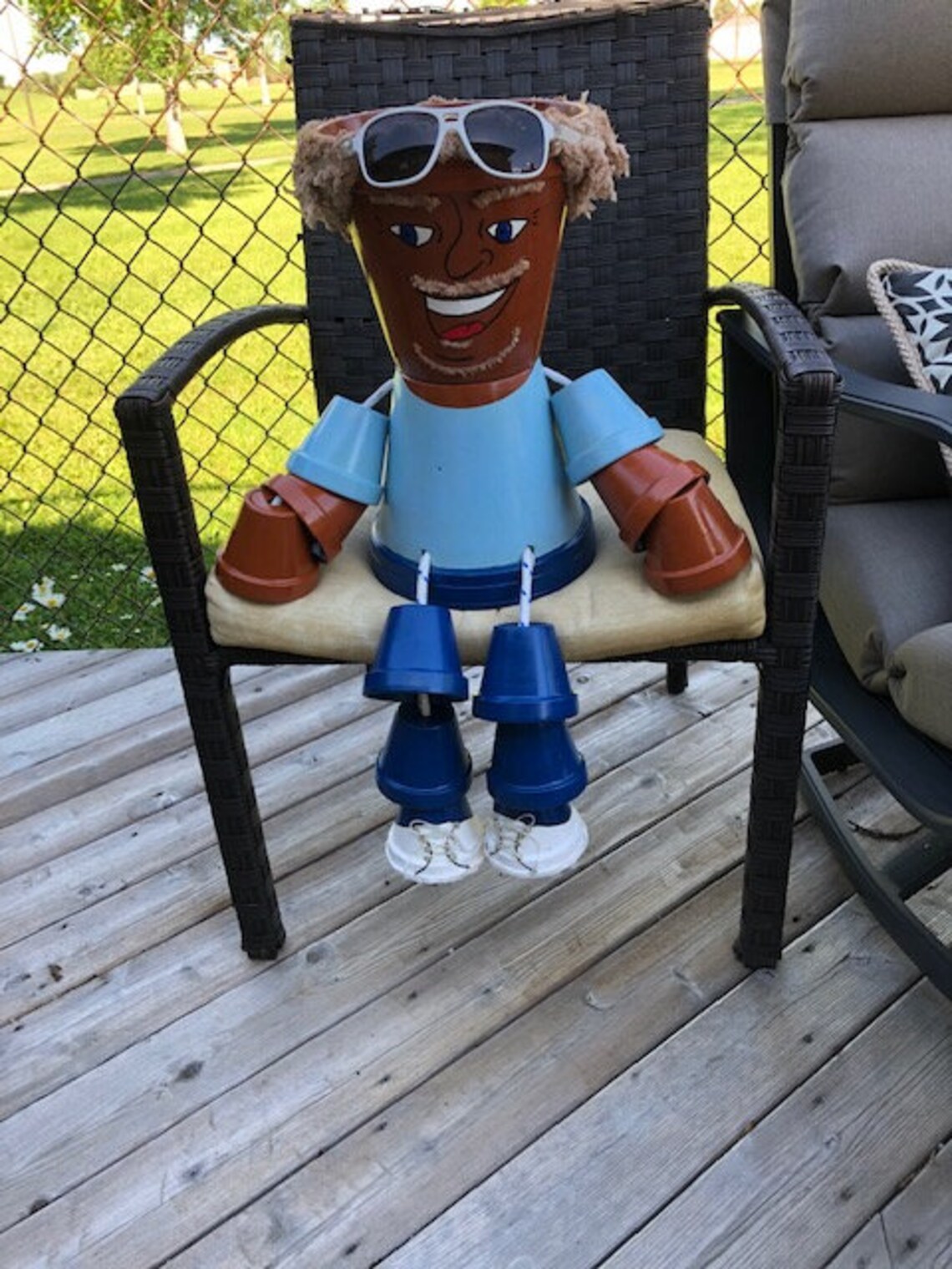 Clay Pot Boy, Planter, Garden Decor, Whimsical - Etsy