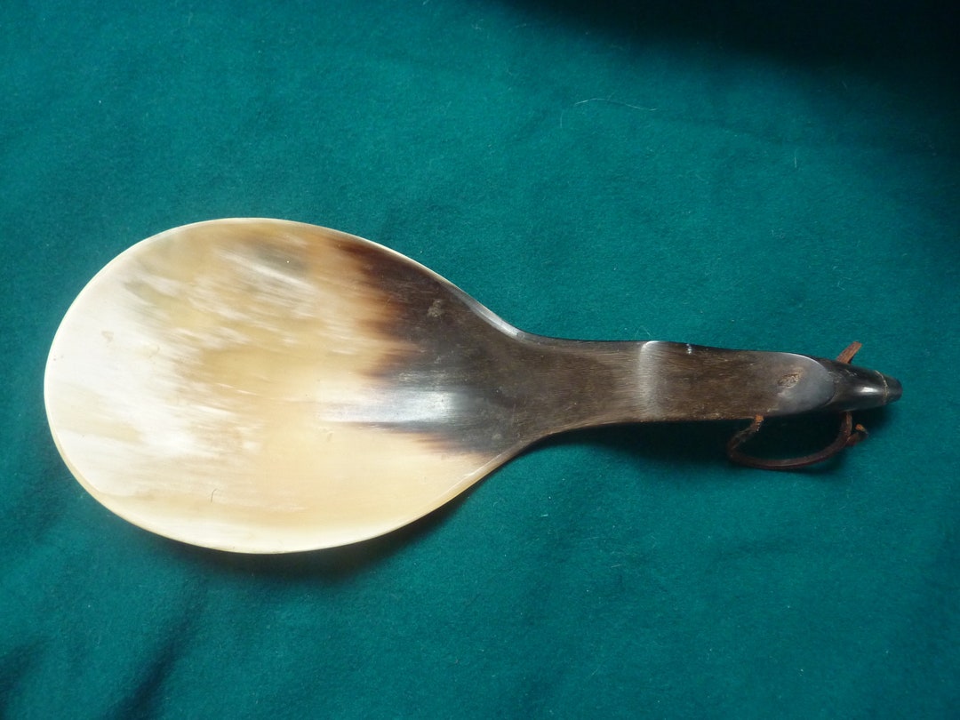 Vintage Buffallo or Bovine Horn Large Scoop or Large Serving Spoon One ...