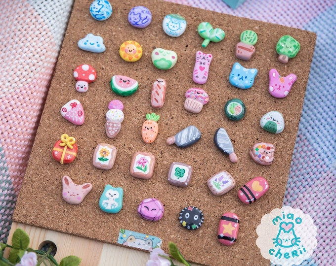 Clay and Resin Pins Handmade, Unique, and Super Cute Animals Plants ...