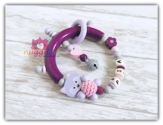 Gripper Ring Wooden Toy Baby Customizable Girl Gripper - Etsy